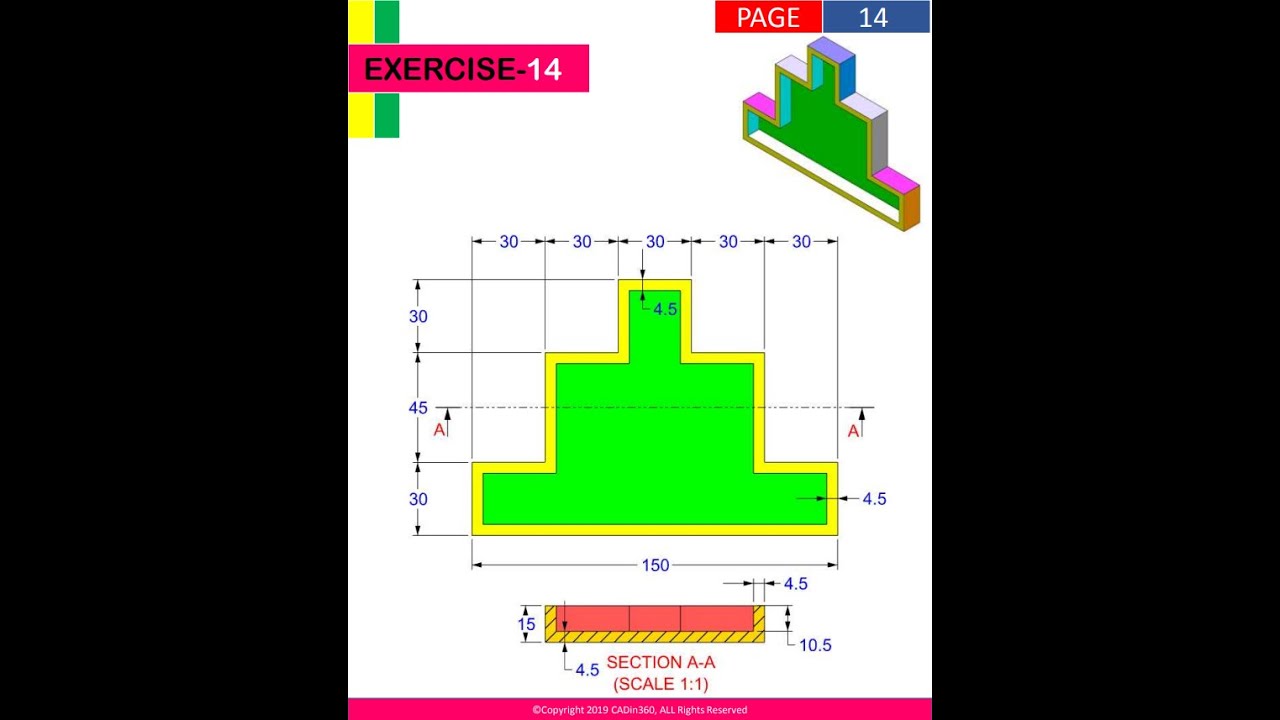 Tugas Video Solidwork Exersice 14 Youtube