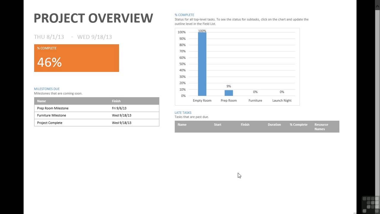 Microsoft Project Report Examples