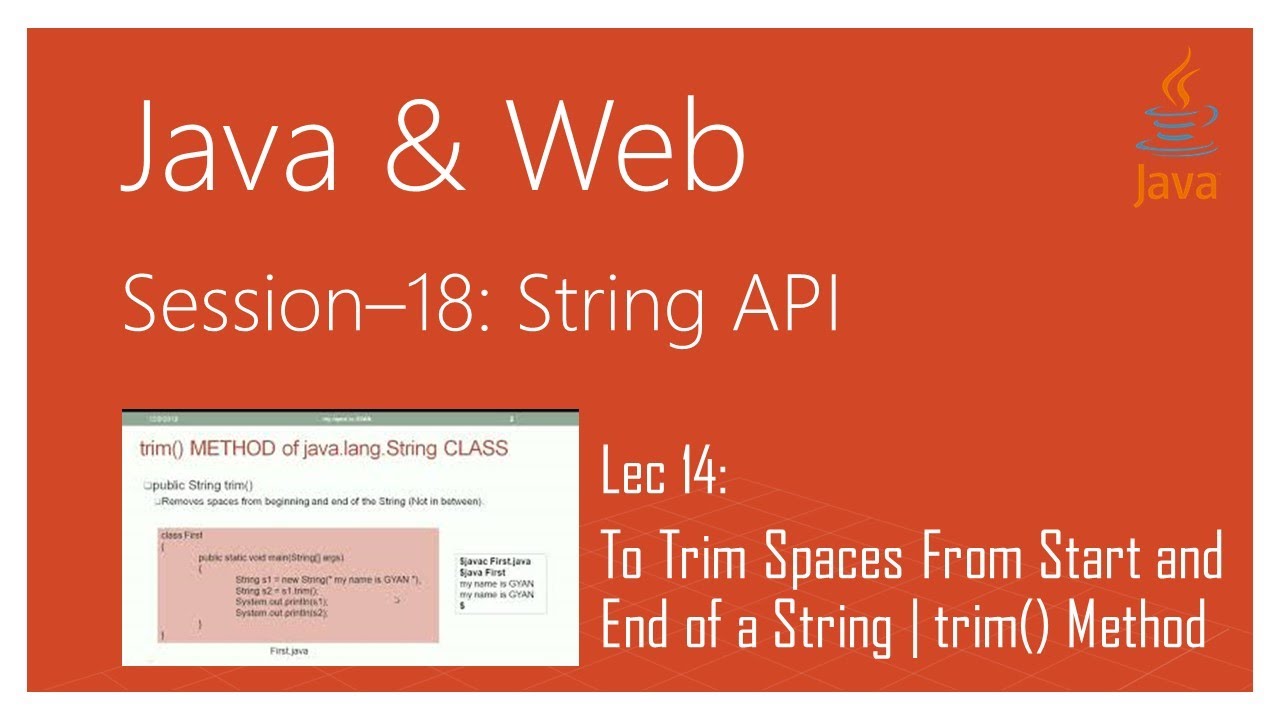 String Api In Java 14 To Trim Spaces From Start And End Of A