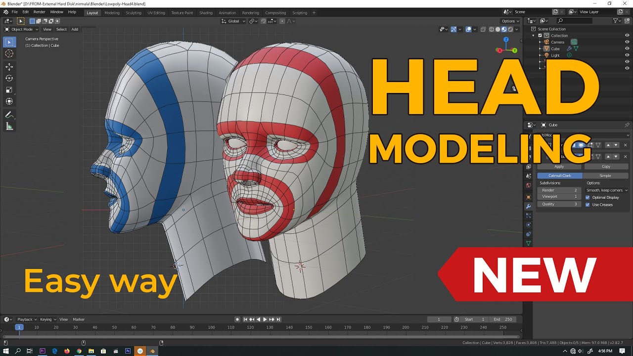 Modeling A Human Head In Blender Youtube