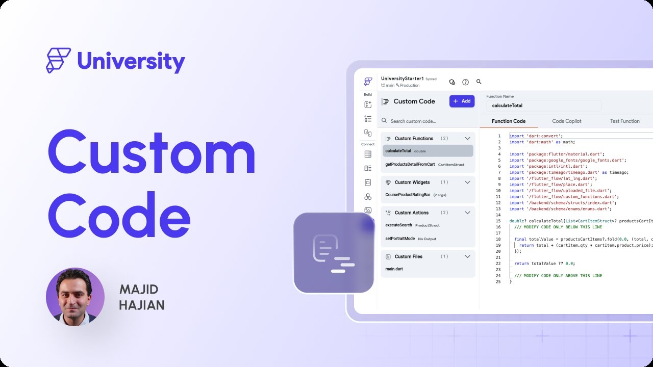 13 Custom Code Flutterflow University Expert Training Youtube