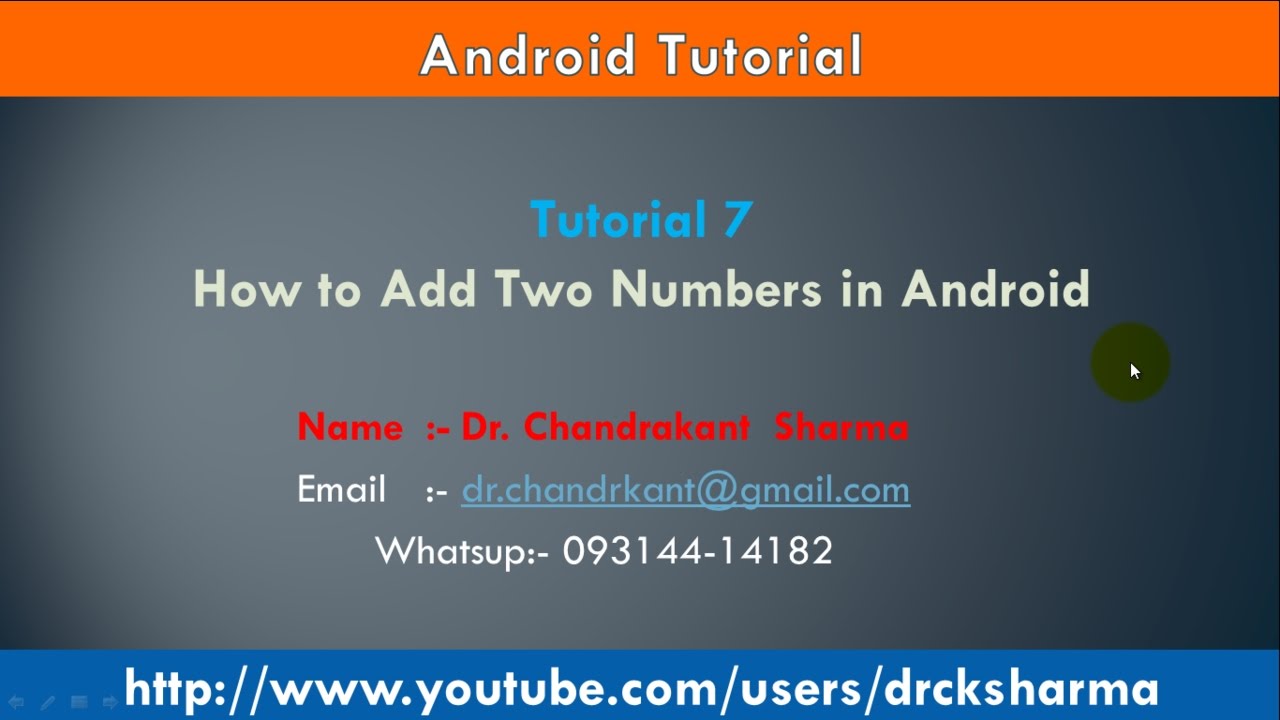 Add Two Numbers In Android Studio Youtube