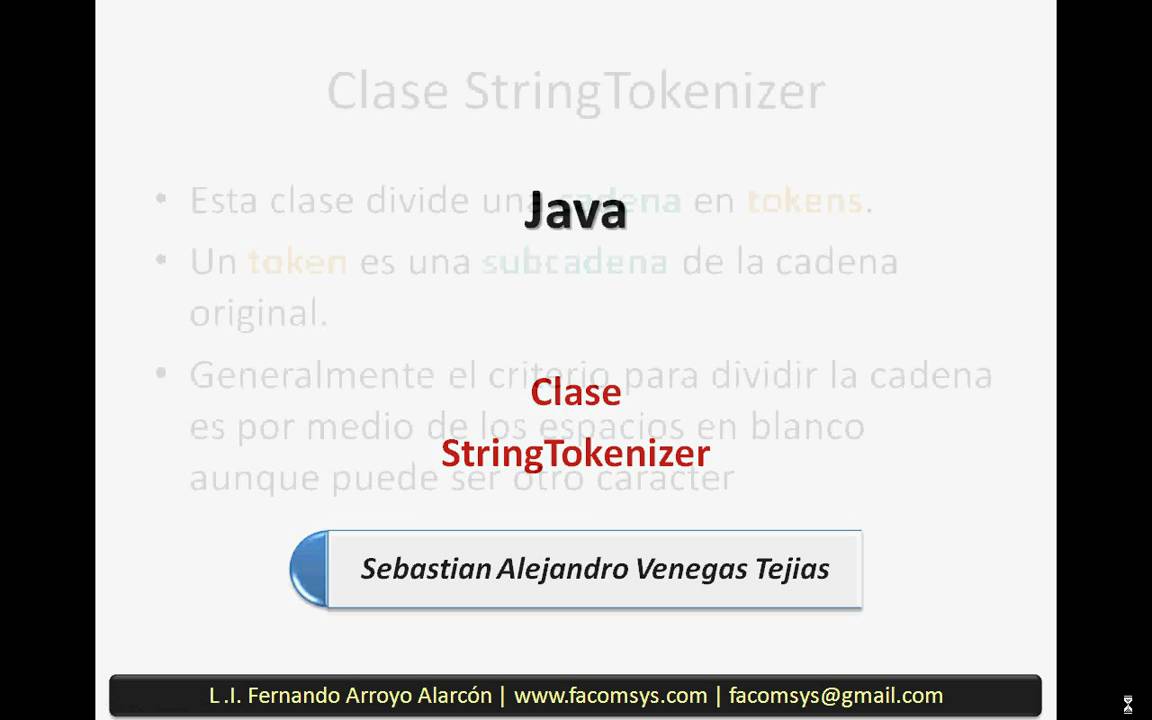 Java Clase Stringtokenizer Youtube