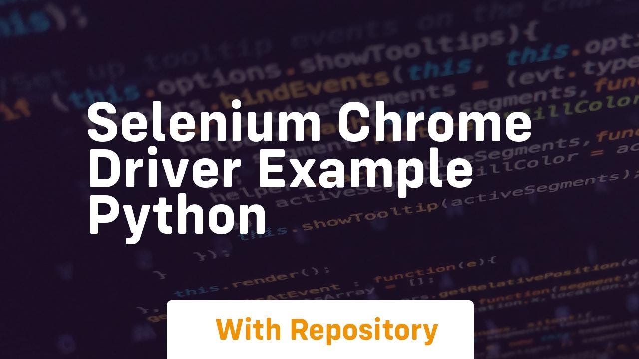 Selenium Chrome Driver Example Python Youtube