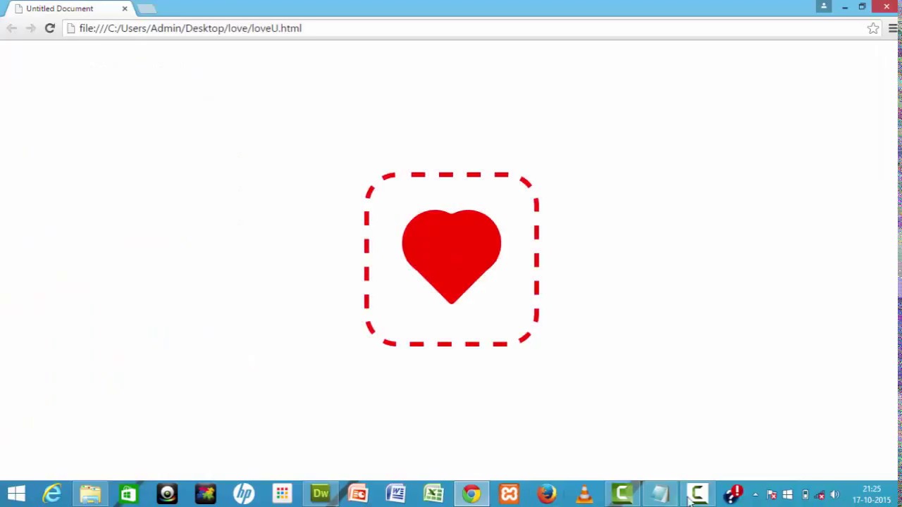 I Love You Css Html Youtube