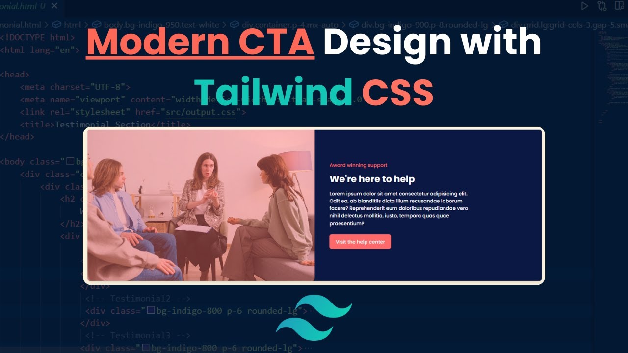 Step By Step Cta Section With Tailwind Css 2024 Youtube