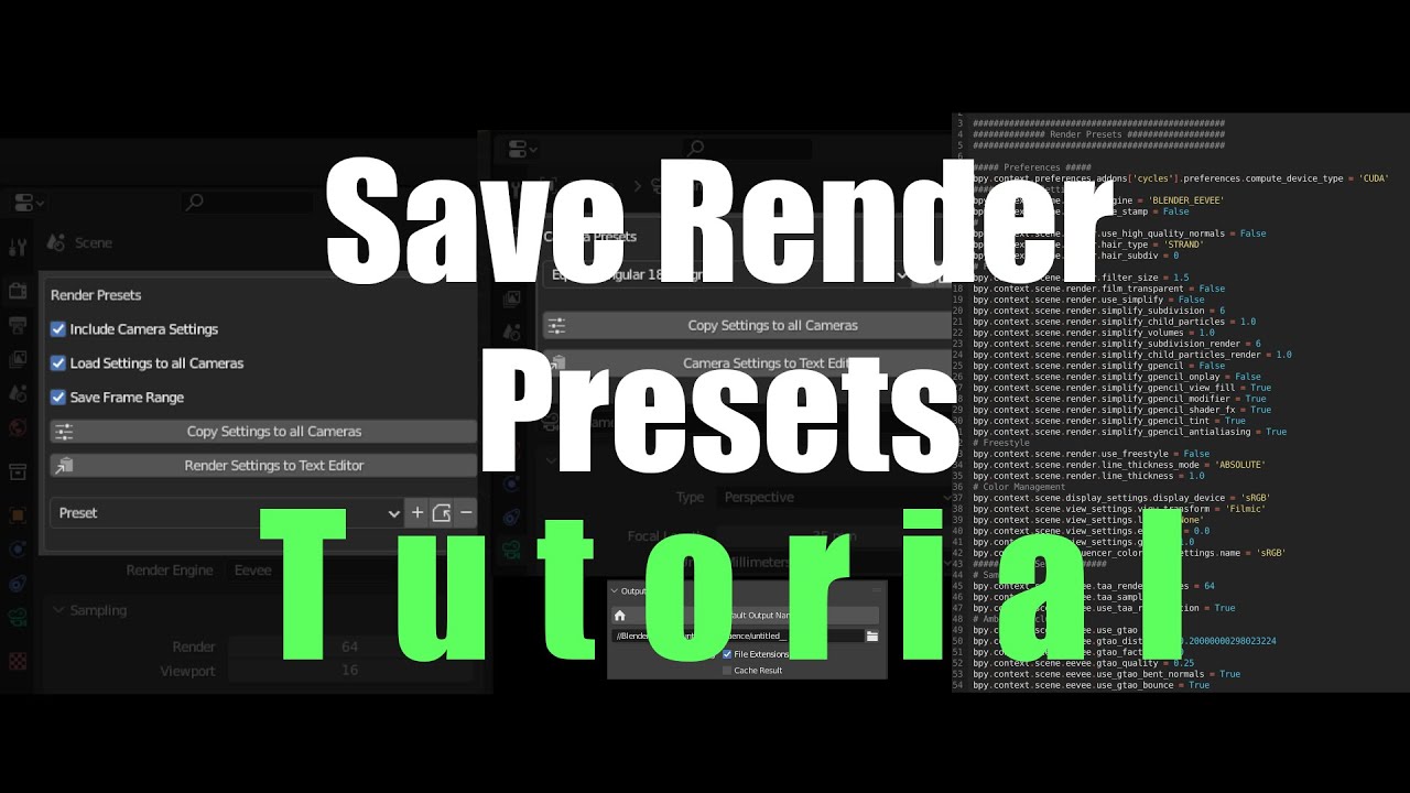 Save Render Presets Version 1 3 Tutorial Youtube