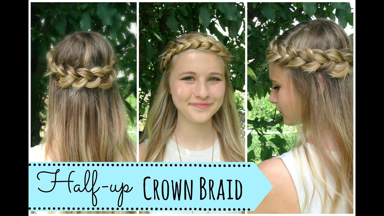 Half Up Crown Braid Owlbeteen Youtube