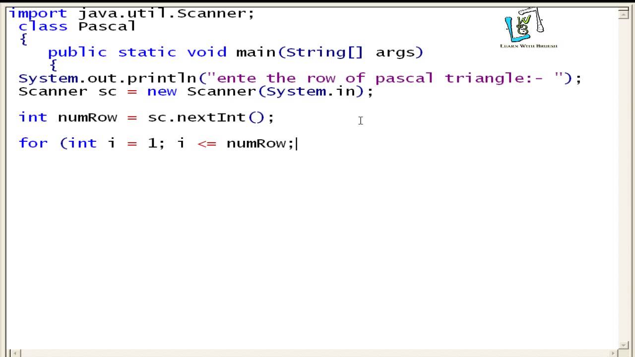 20 Program To Print Pascal Triangle In Java Youtube