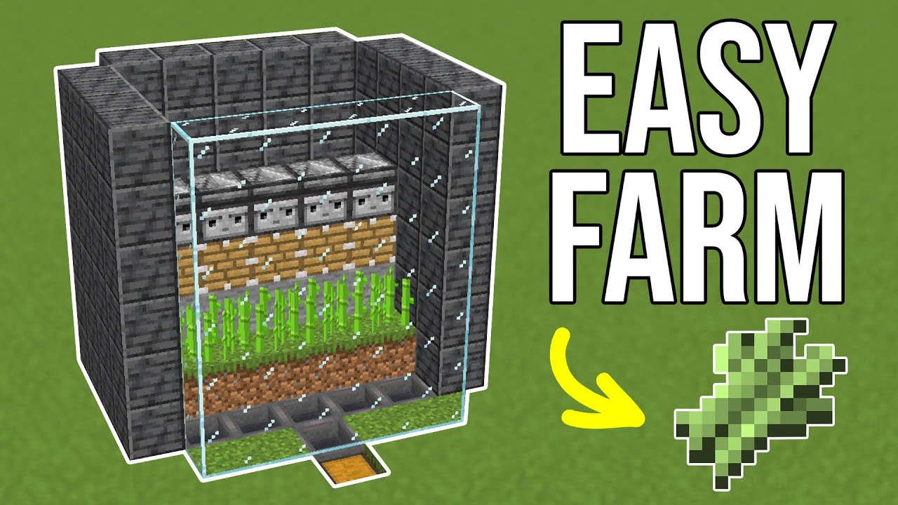 Minecraft Easy Automatic Sugar Cane Farm Tutorial Youtube