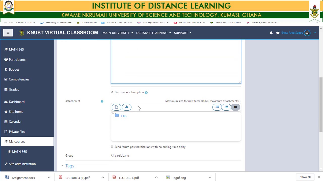 How To Upload An Assignment To The Knust Virtual Classroom Youtube