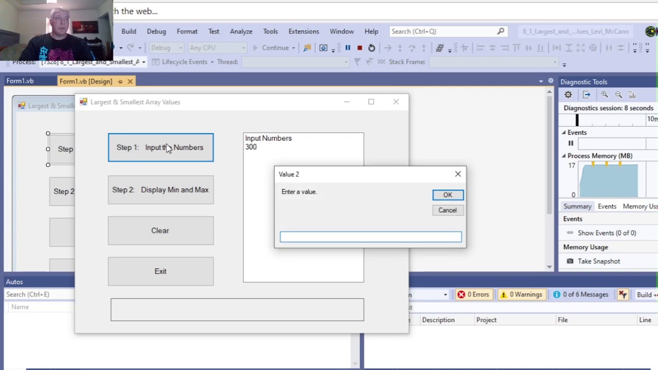 8 1 Minimum Maximum Array Values Visual Basic Youtube