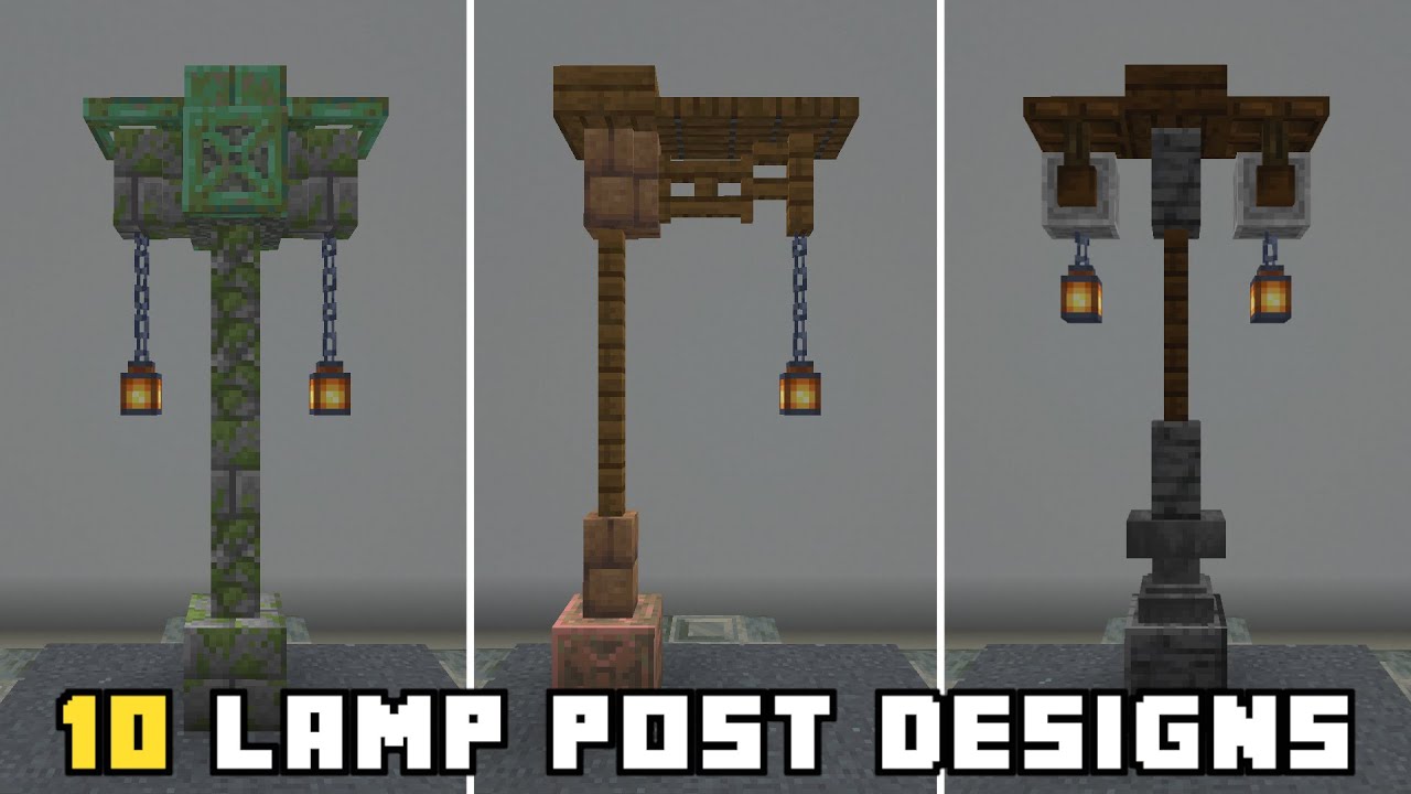 Minecraft 10 Lamp Post Designs Tutorial Youtube