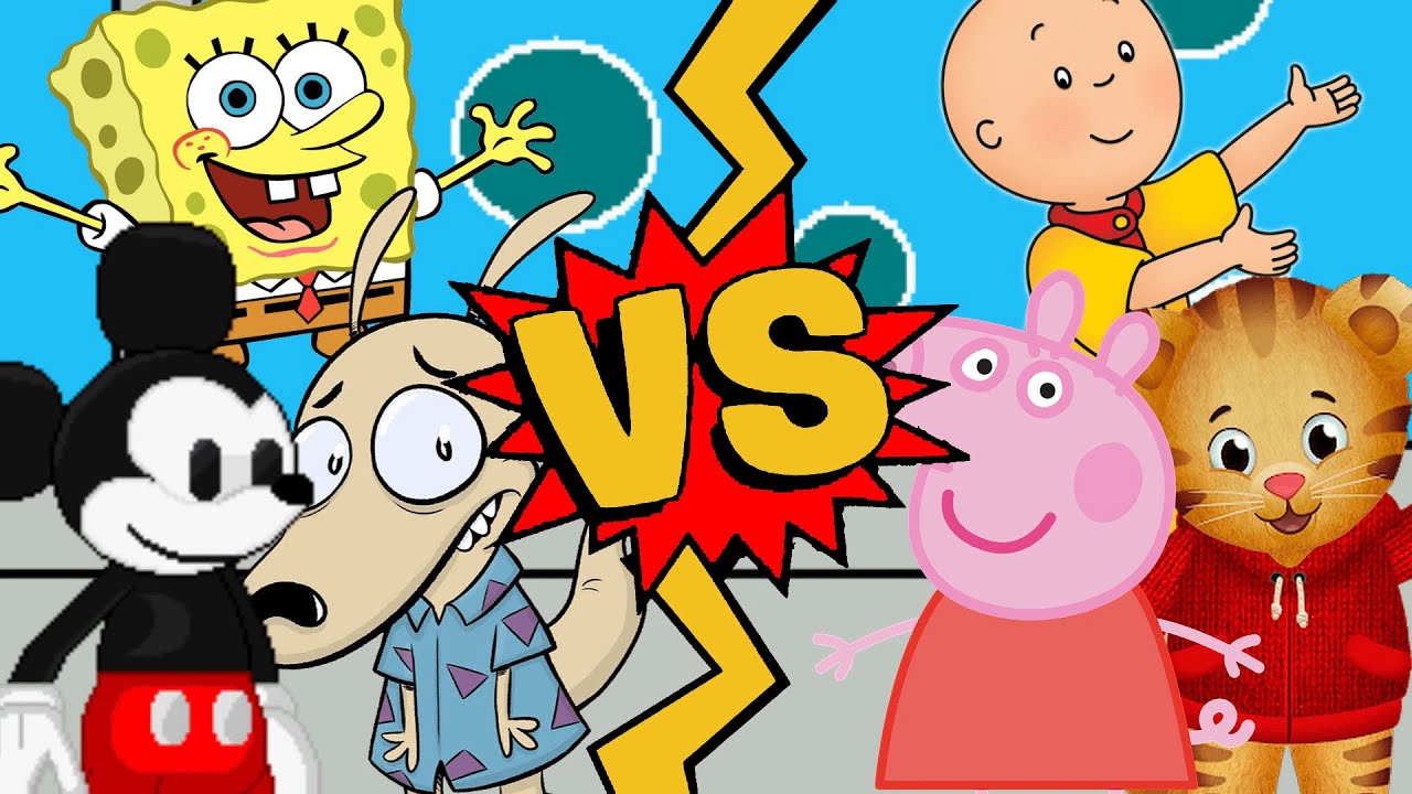 M U G E N Battles Rocko Spongebob Mickey Mouse Vs Daniel Tiger Peppa