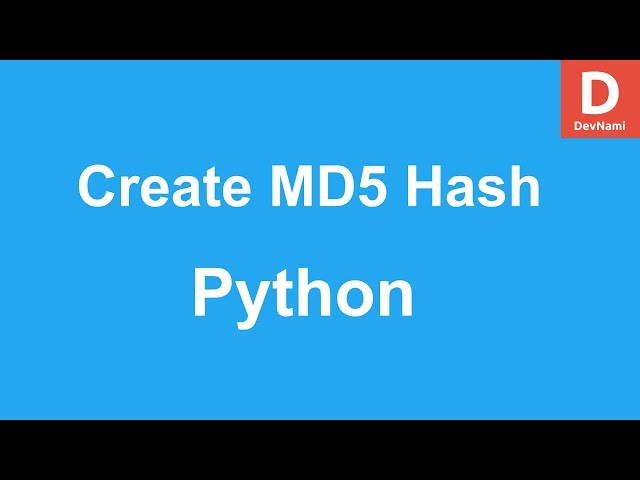 Generate Python String Md5 Value For Python Beginners