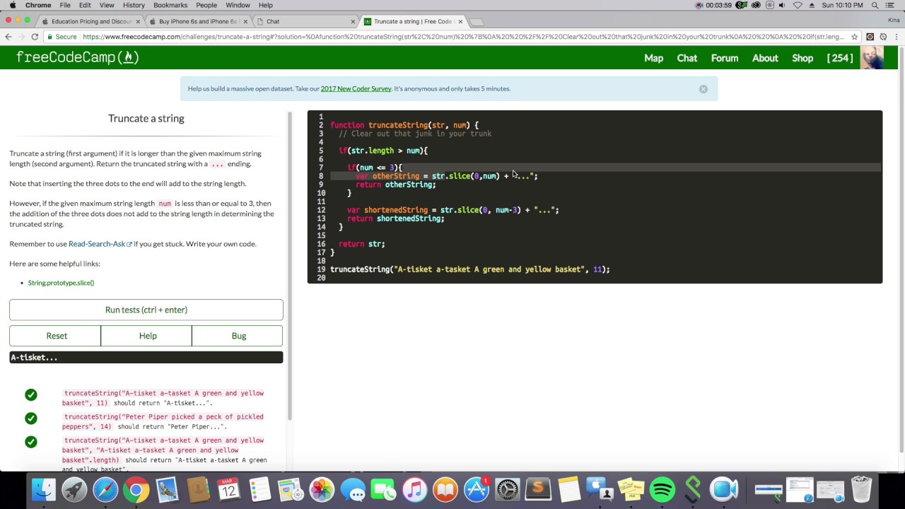 Freecodecamp Truncate A String Youtube