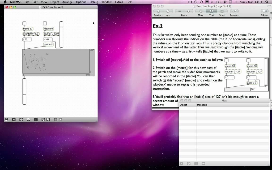 Max Msp Tutorial 03c1 Automating Data Line Object 1 Youtube