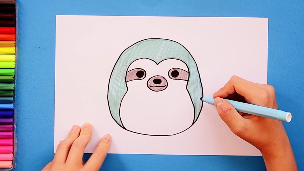 How To Draw Squishmallows Aqua Sloth Youtube