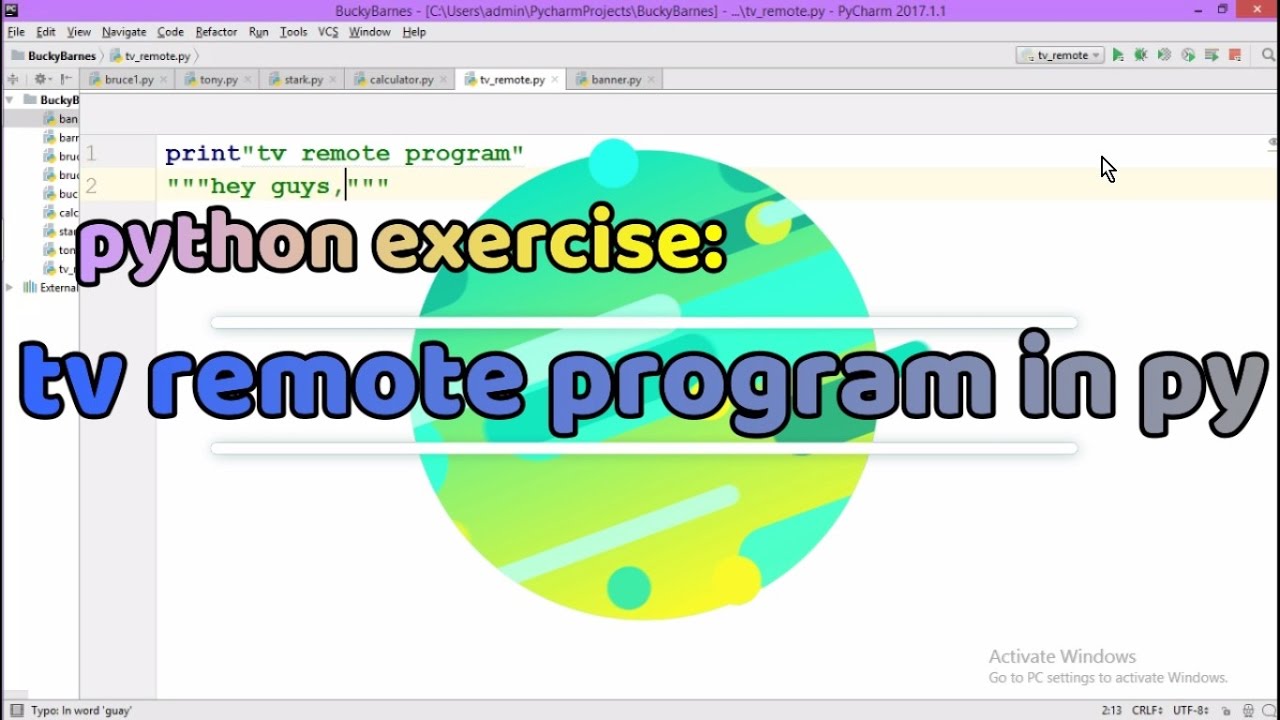 Tv Remote Program In Python Python Exercise Youtube