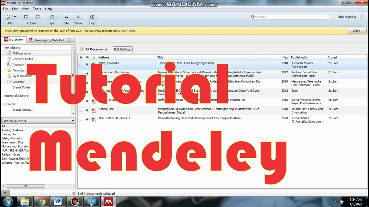 Tutorial Mendeley Youtube
