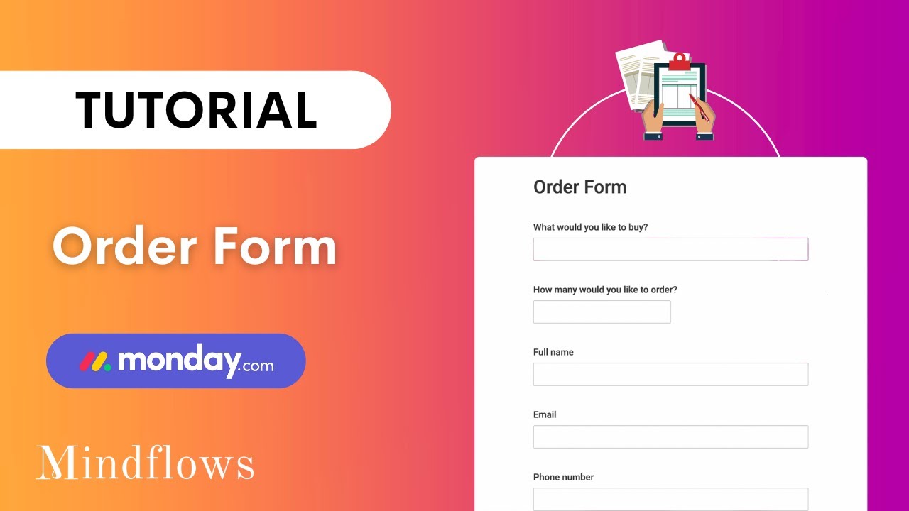 Monday Tutorial Order Form Template Youtube