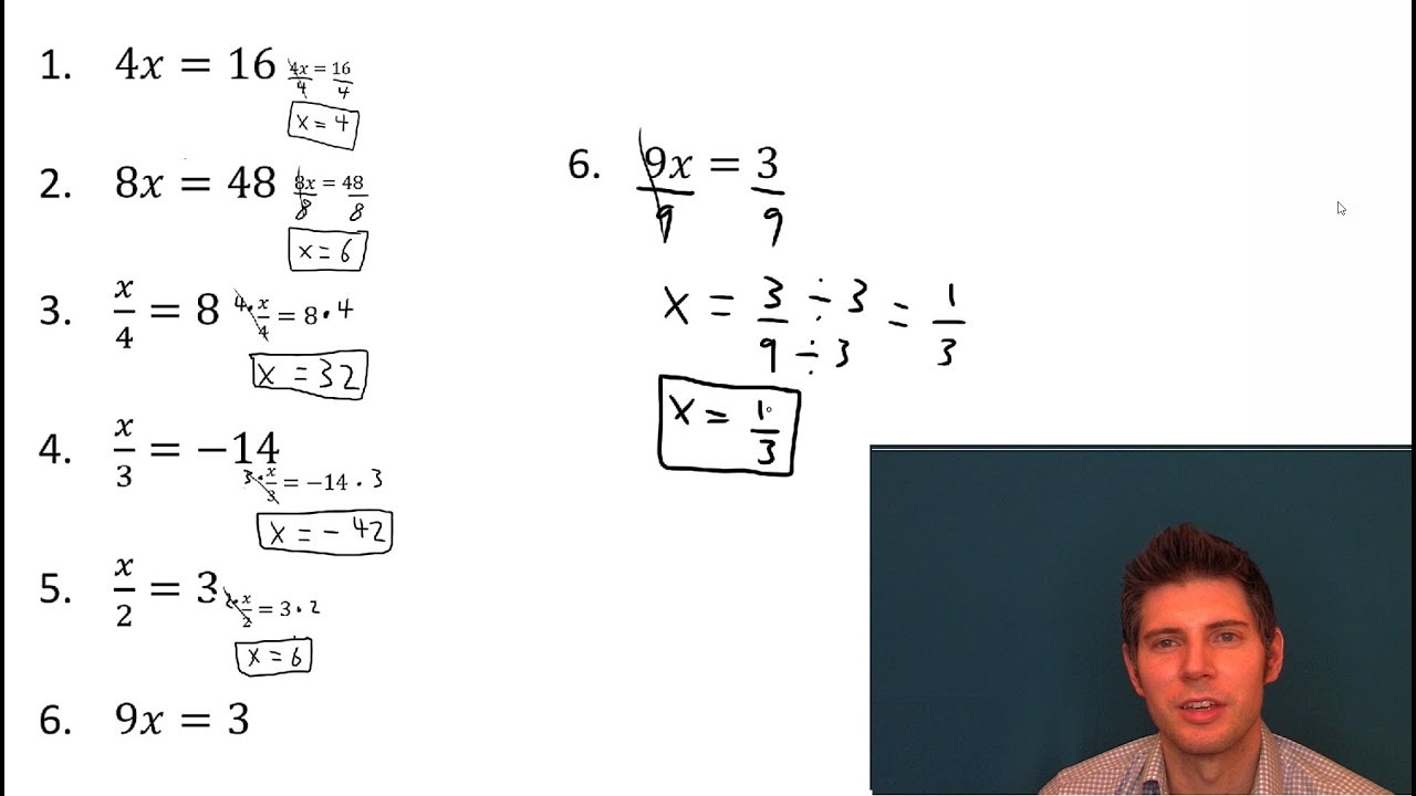 Solving Equations Multiplication And Division Youtube