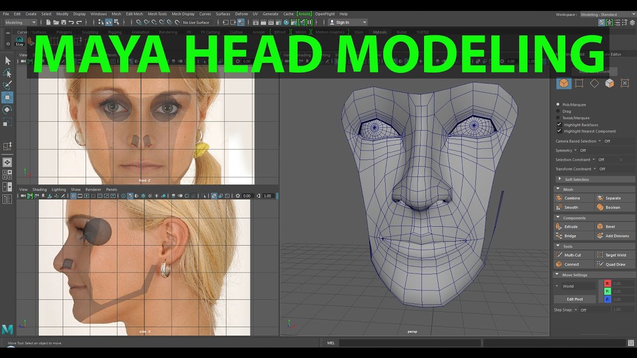 Head Modeling In Maya Female L Part 01 Youtube