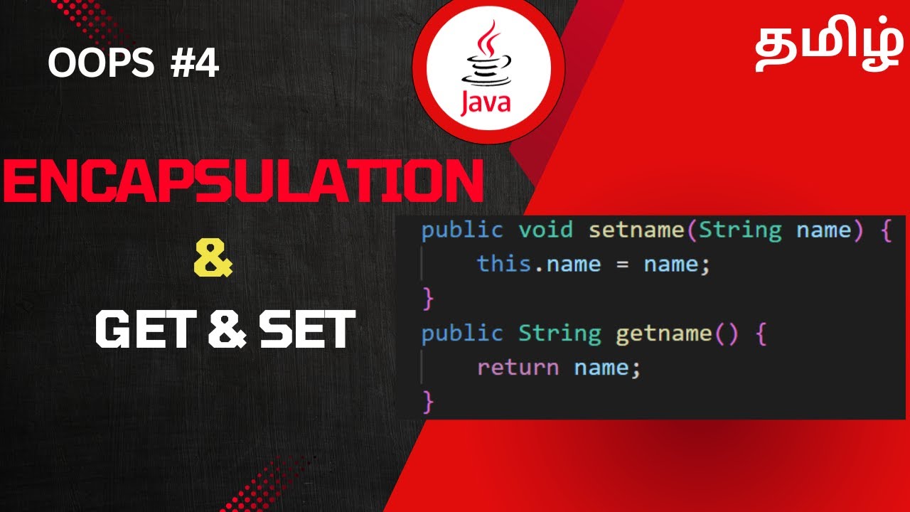 Encapsulation Oops Concept Java Tamil Youtube