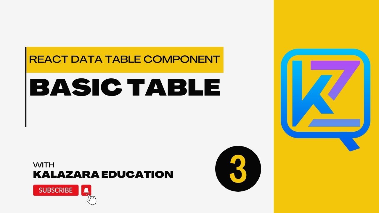 React Data Table Tutorial 3 Basic Table Youtube