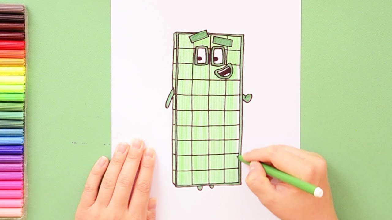 How To Draw Numberblocks Block 40 Youtube