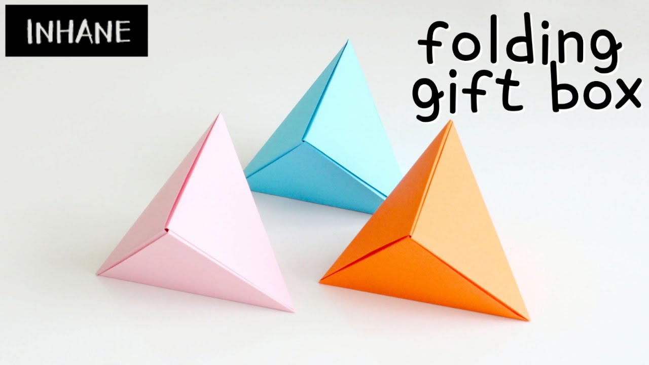 Origami Triangular Gift Box Cardboard Cream Triangle Gift Box At