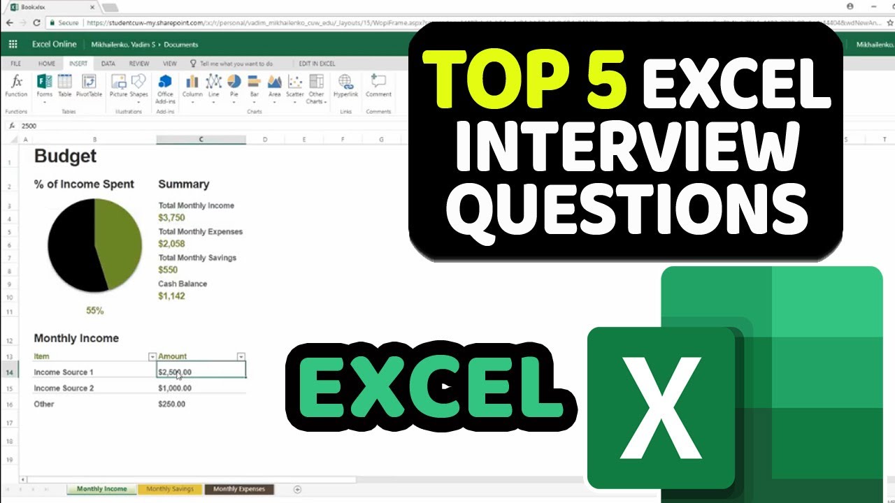 Top 5 Excel Interview Questions Youtube