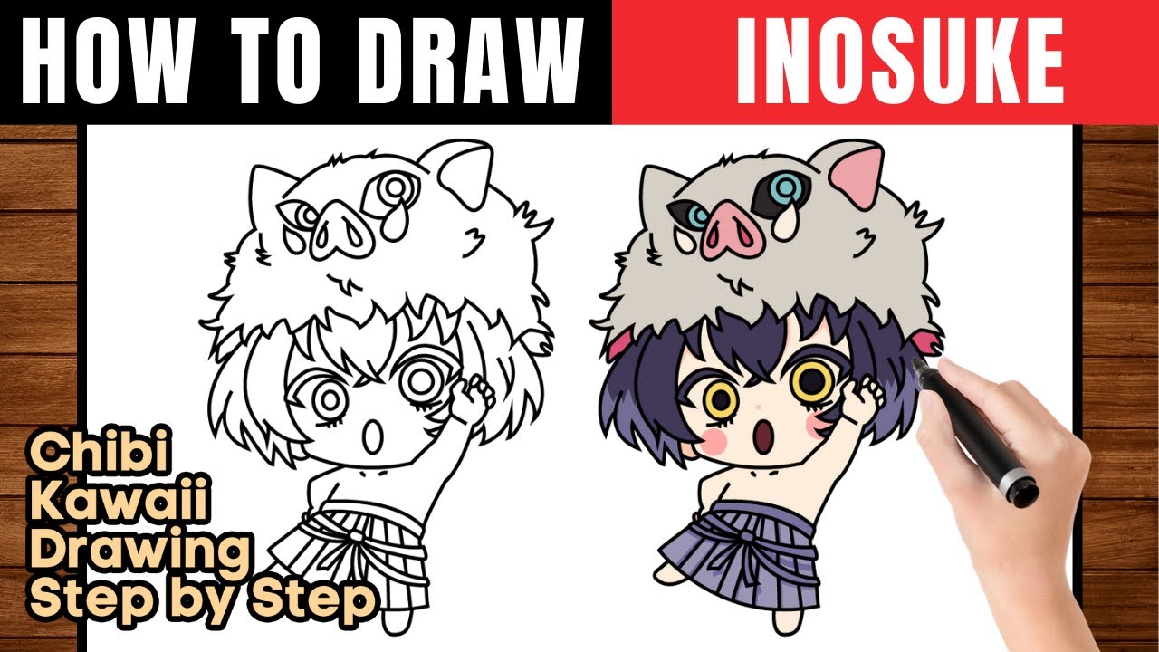 How To Draw Inosuke Drawing Chibi Inosuke Hashibira Step By Step