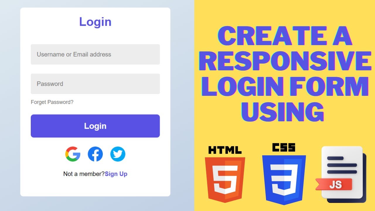 Creating A Stylish Login Page With Html Css And Javascript Youtube