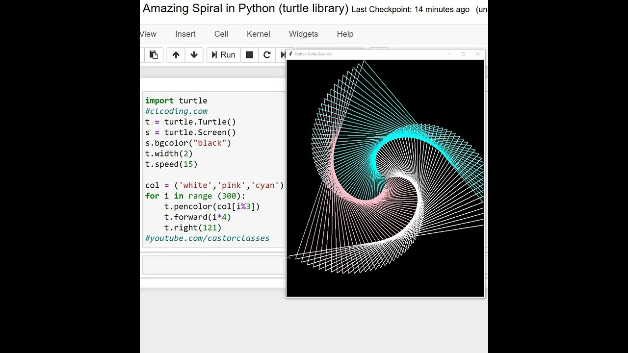 Amazing Spiral In Python Turtle Library Youtube