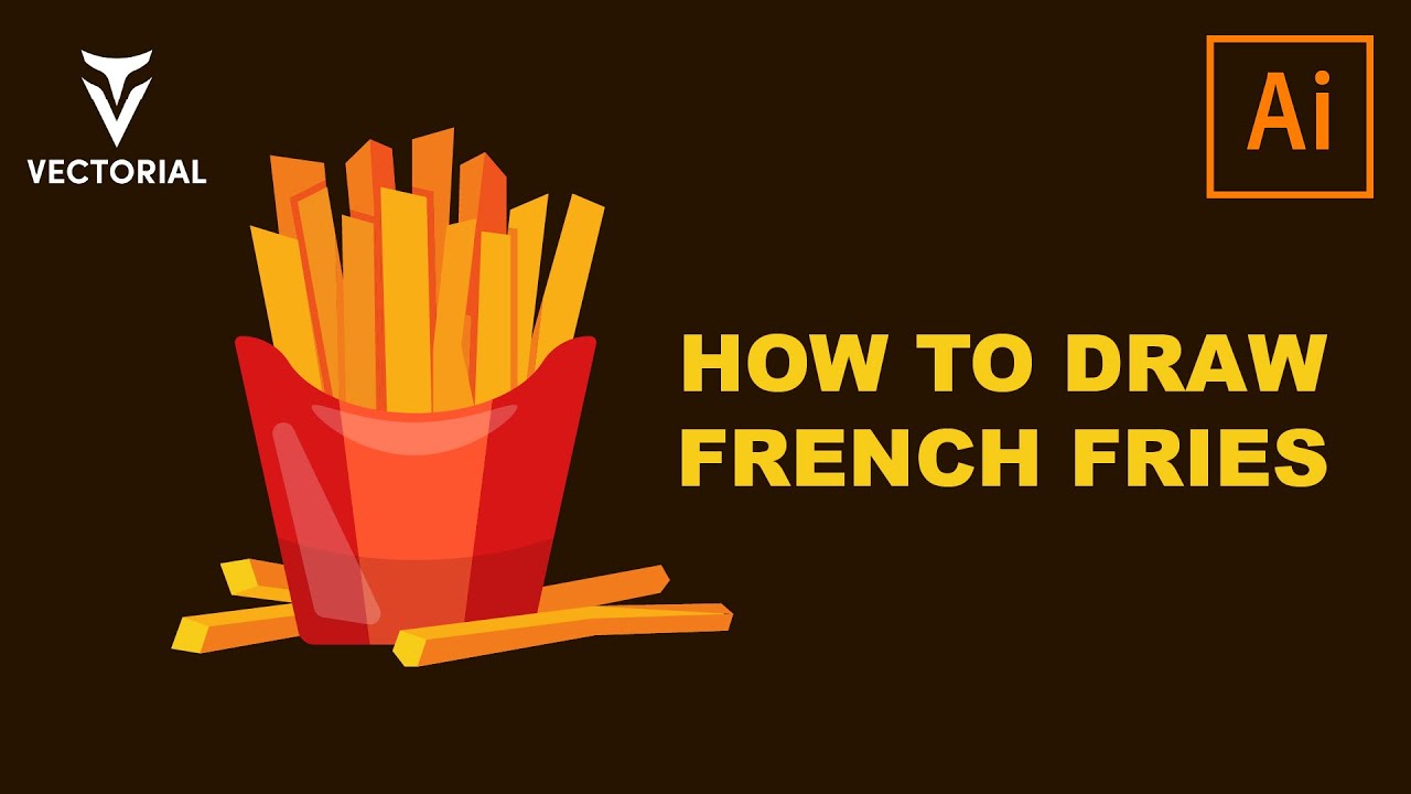 How To Draw French Fries In Adobe Illustrator Youtube