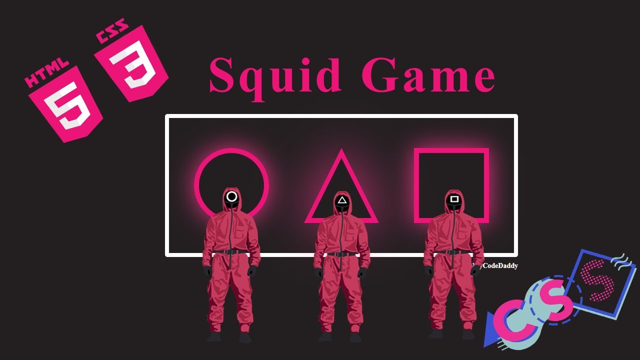 Squid Game Glowing Effects Using Html Css With Source Code Free