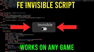 Roblox Fe Invisible Script Works On Any Game Roblox Script Exploit ...