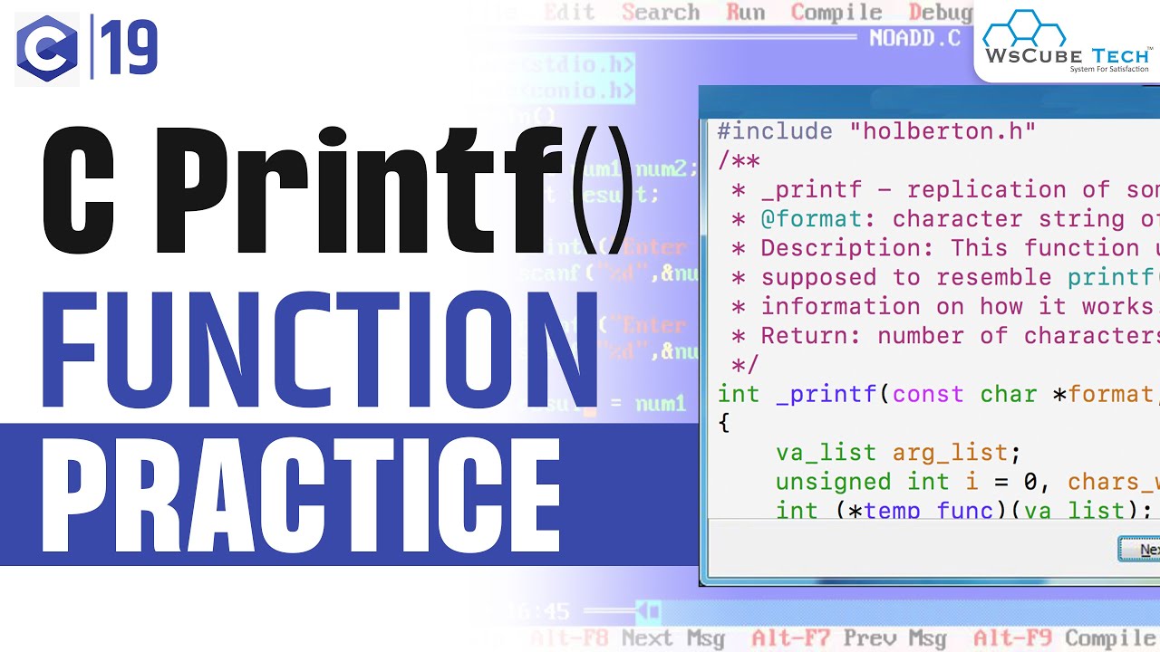 Printf Function In C Programming With Example Practical Proof Youtube