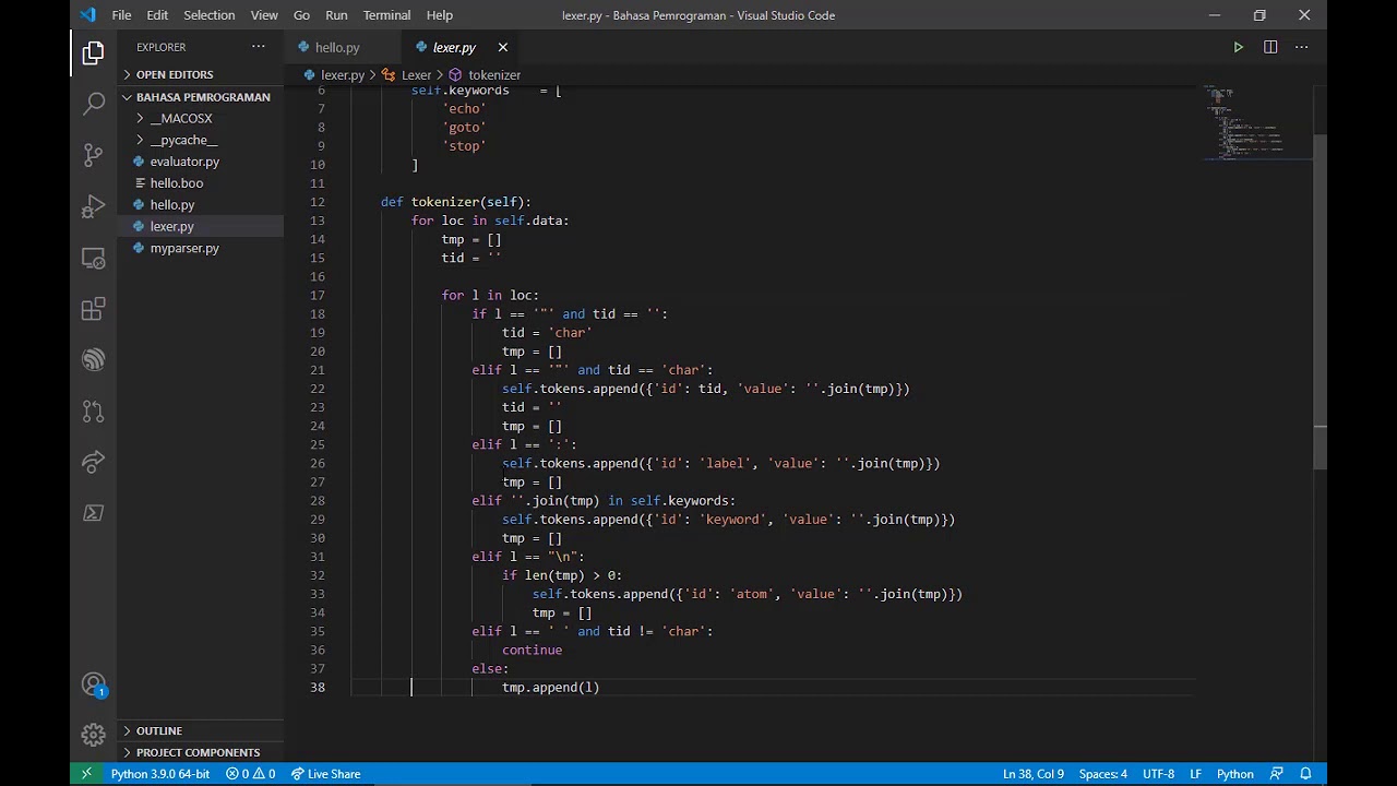 Lexer Parser And Evaluator Python Language Youtube