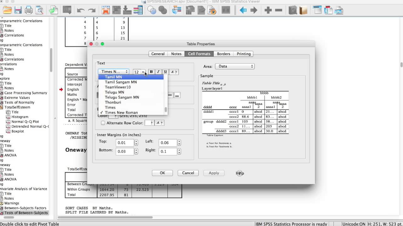 Apa Style Table Spss Cabinets Matttroy