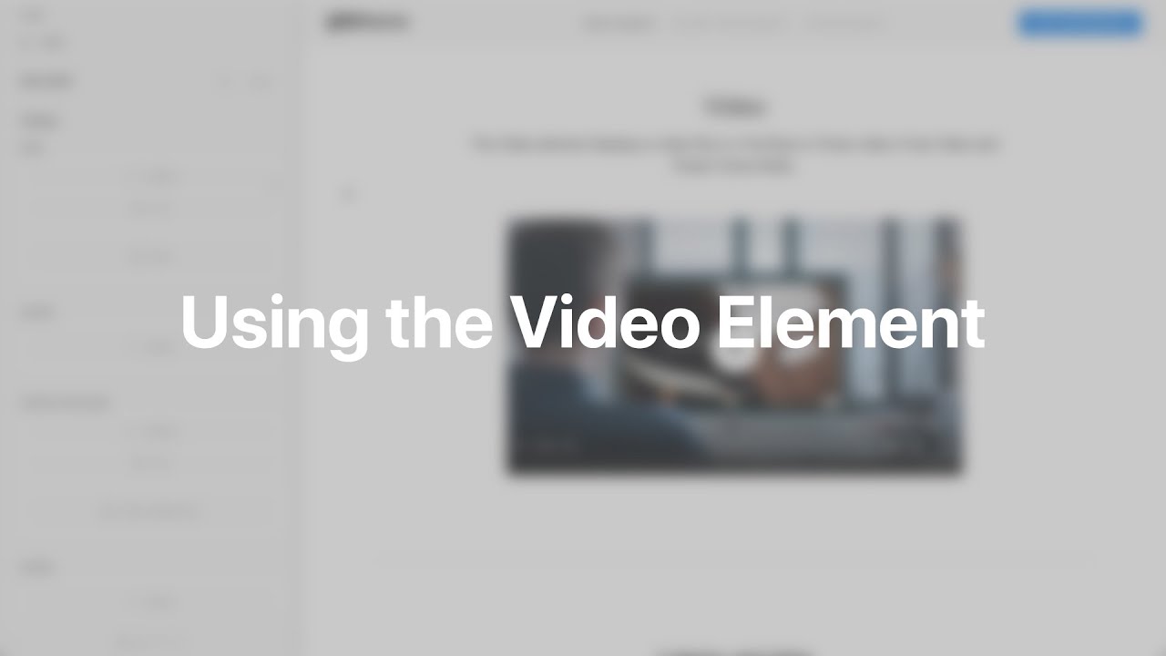 Using The Video Element Yootheme Documentation Youtube