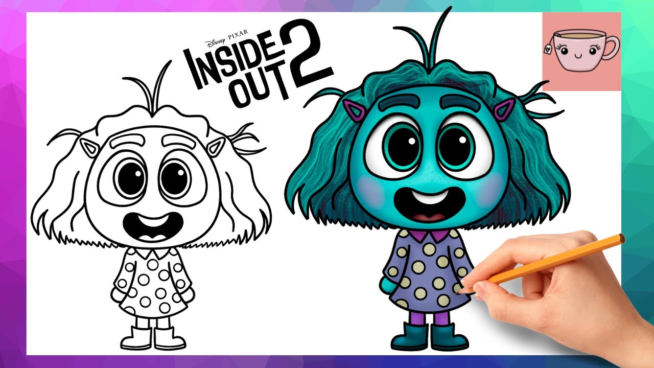 How To Draw Envy From Inside Out 2 Disney Pixar Cute Easy Step By