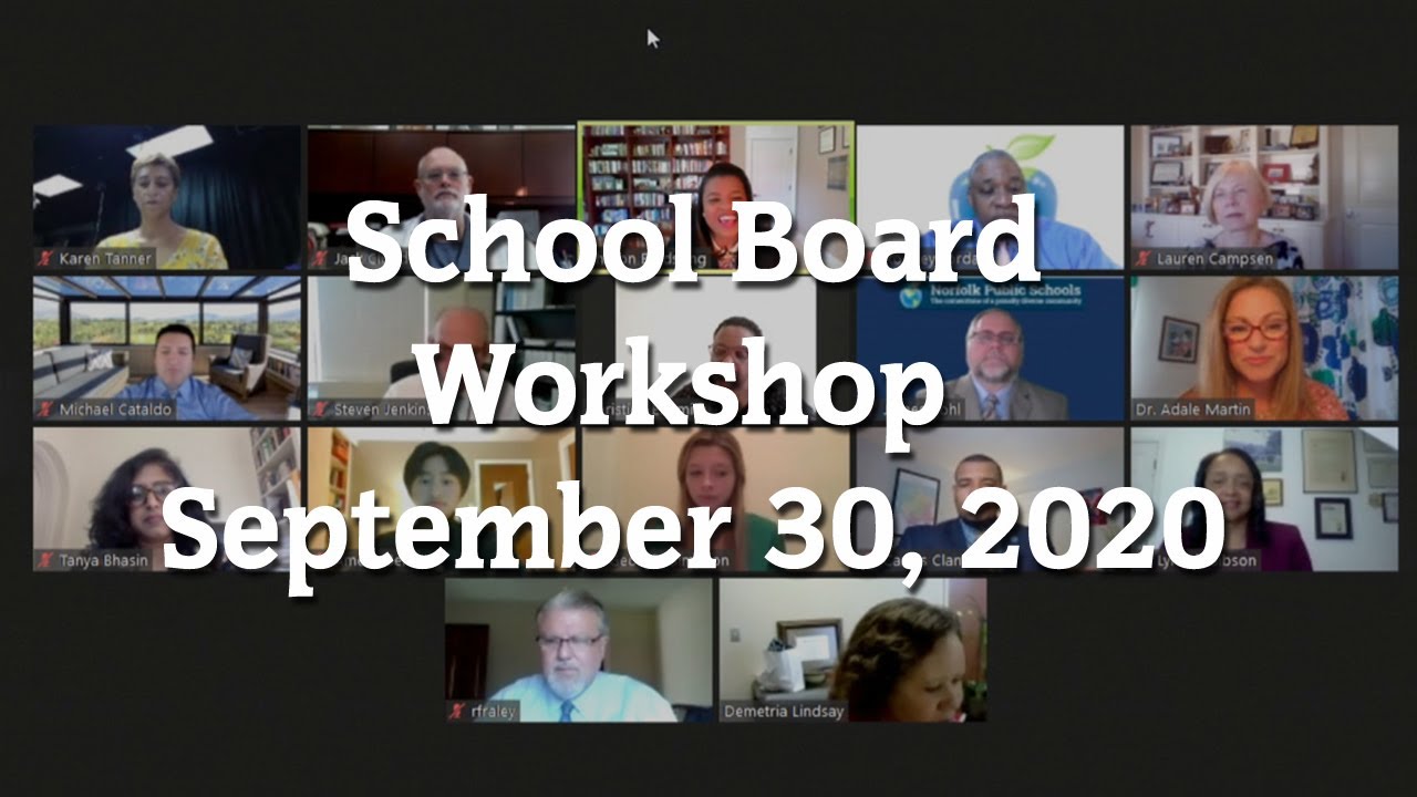 School Board Workshop 9 30 20 Youtube