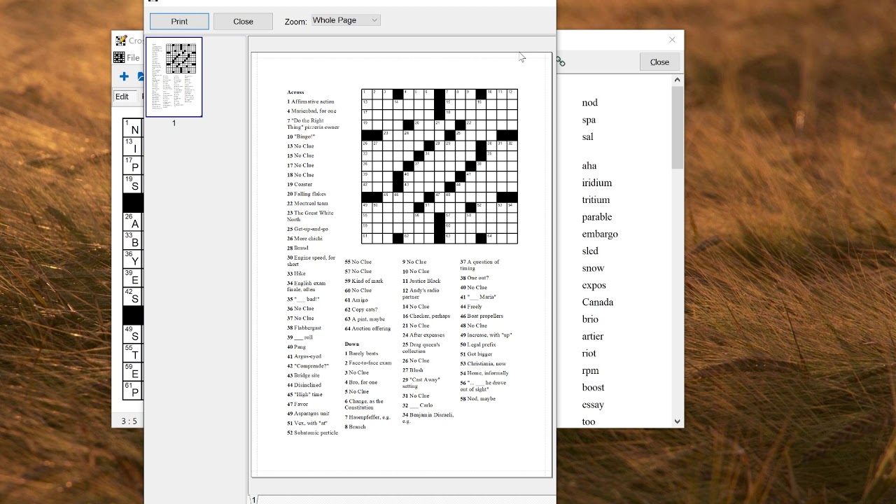 Creating American Newspaper Style Crossword Puzzles Youtube