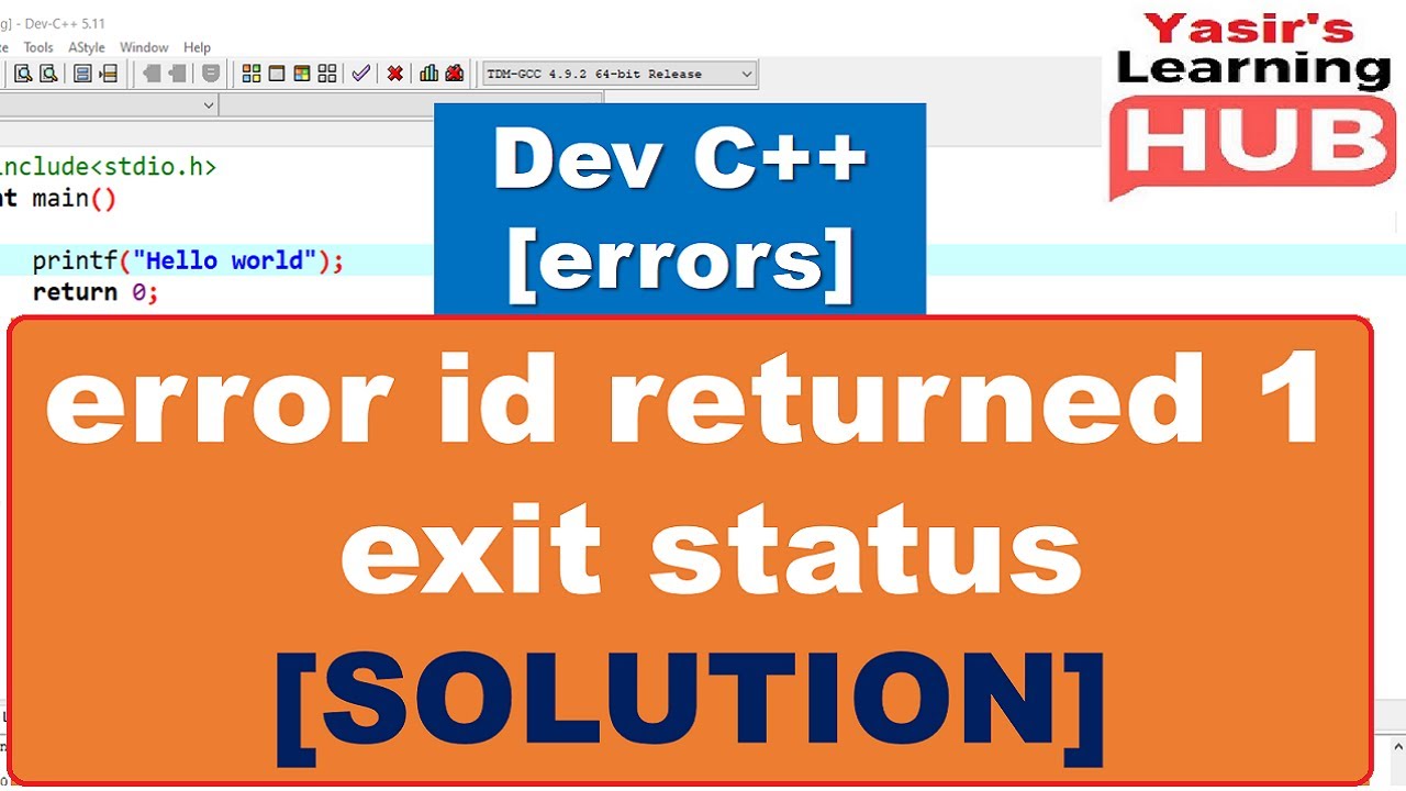 Error Id Returned 1 Exit Status Dev C Solution Id Returned 1 Exit