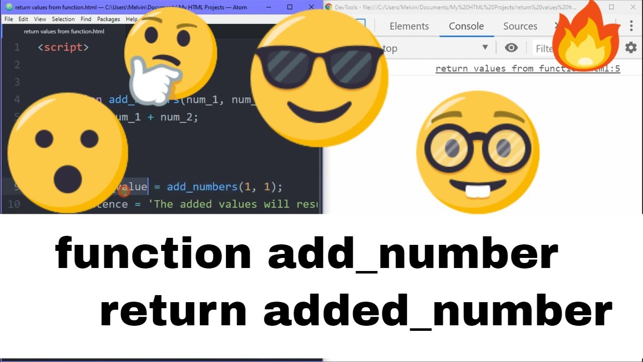 Javascript How To Return Values From A Function Youtube