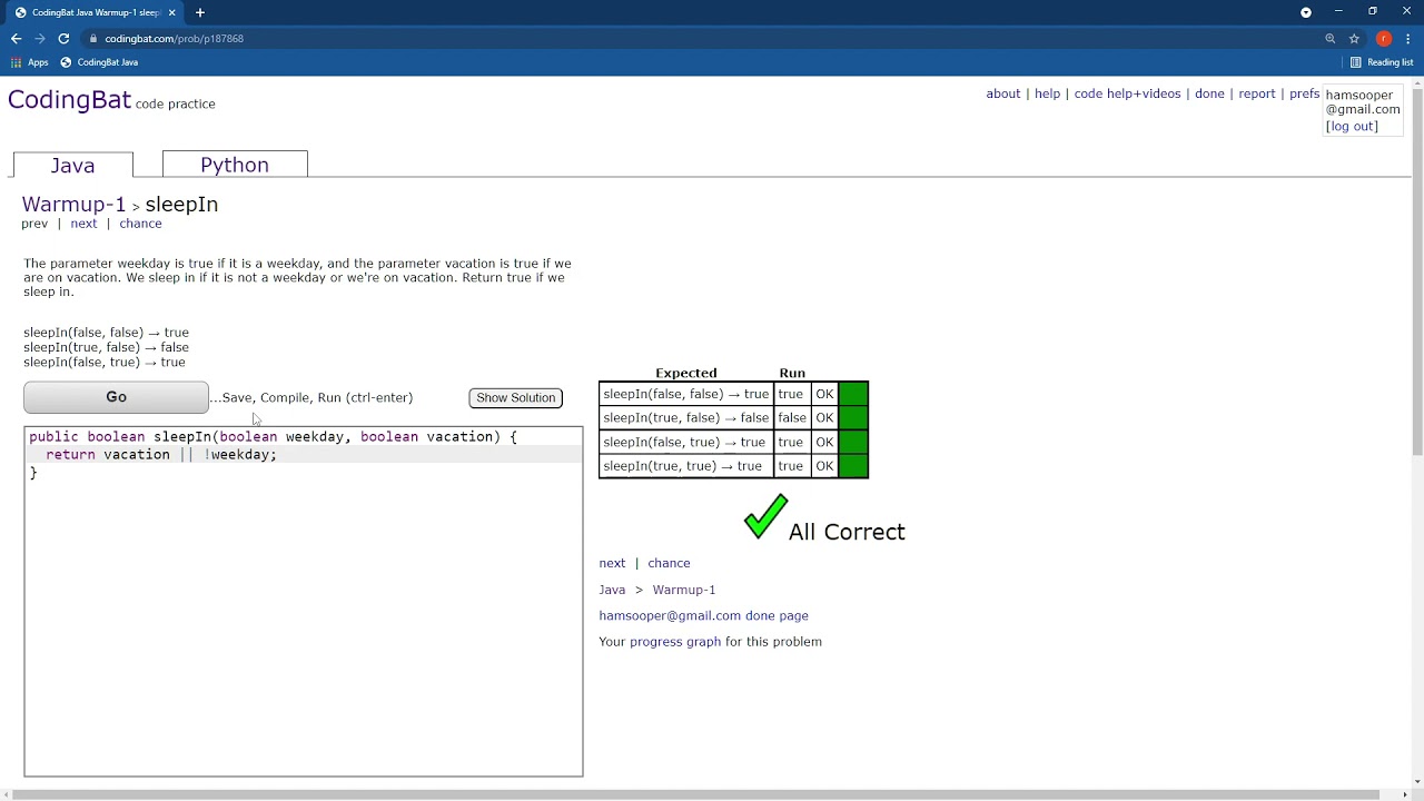 Codingbat Walkthrough Warmup 1 Youtube