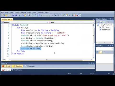 Visual Basic Tutorial 18 Concatenate Strings Youtube