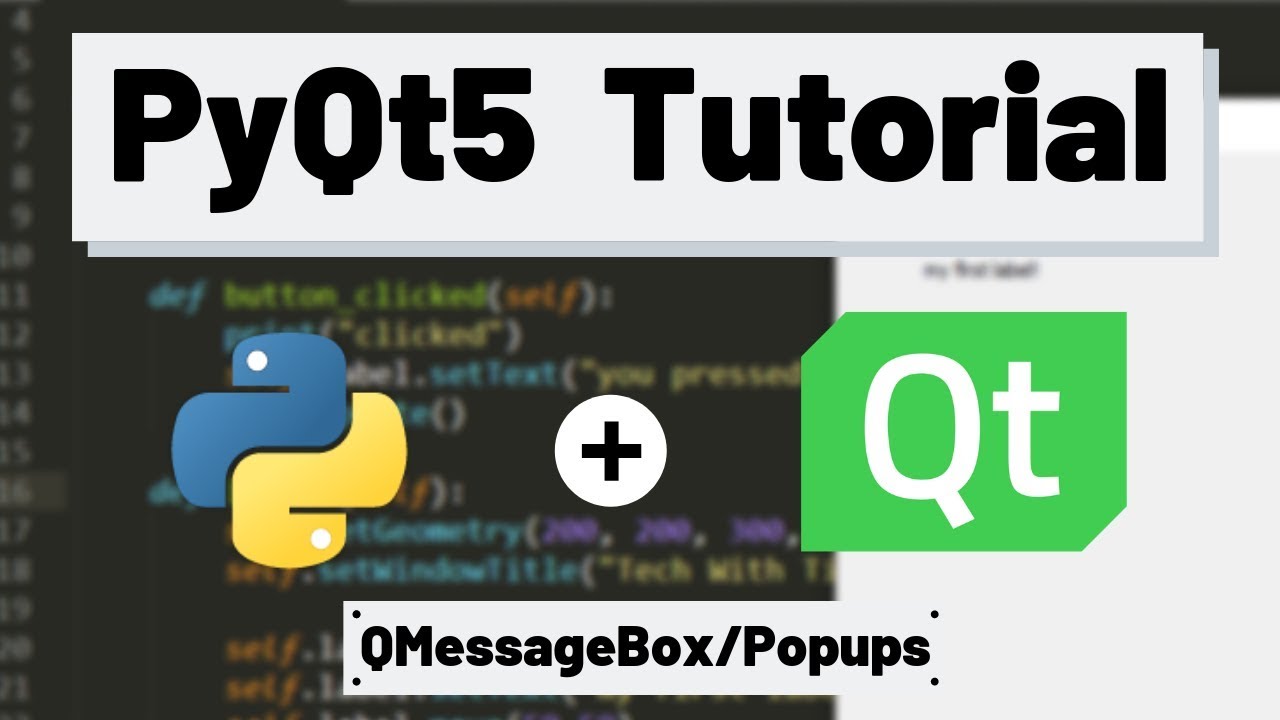 Pyqt5 Tutorial Qmessagebox And Popup Windows Youtube